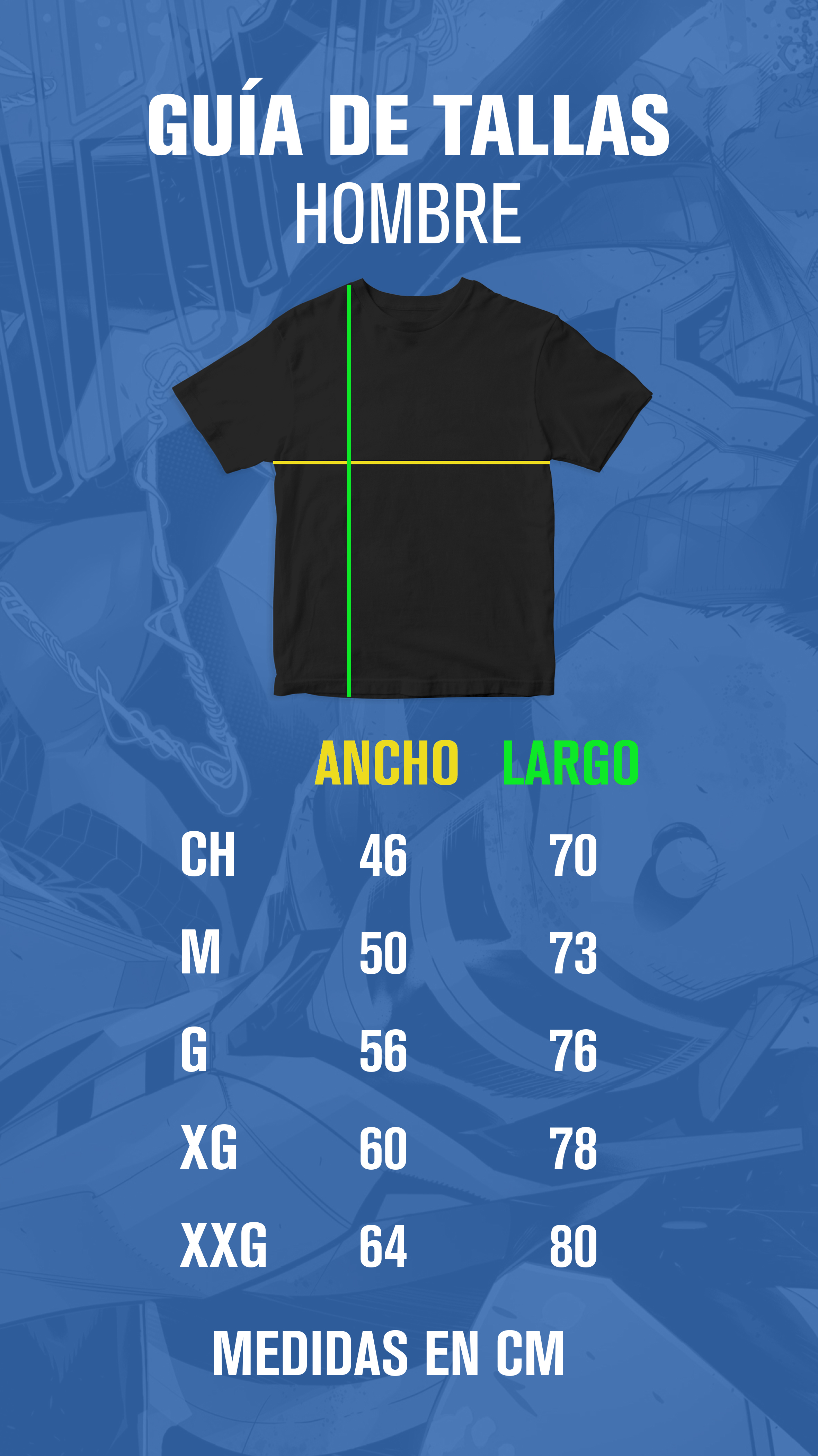 Guía de tallas de playeras para mujer, hombre y niños | Yemas del Infinito